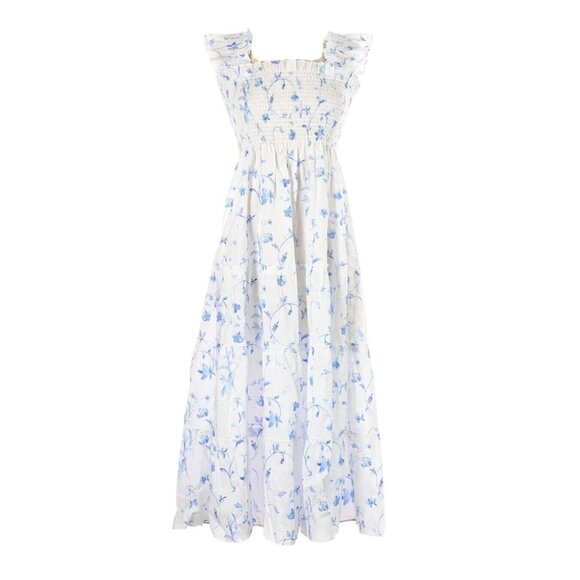 Hill House | Dresses | Nwt Hill House Ellie Nap Dress In Blue Botanical Floral Smocked Midi ...
